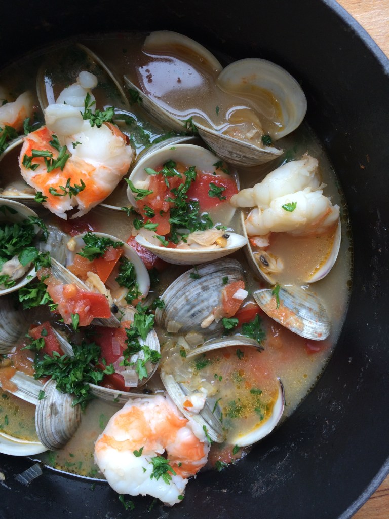 Steamed Clams and Shrimp in Beer Infused Broth – Emily Always Cooks
